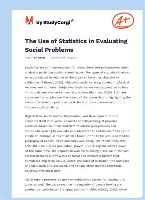 The Use Of Statistics In Evaluating Social Problems Free Essay Example