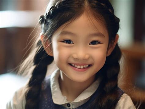 Premium Ai Image Asian Girls Education Happy Beautiful Asian Girl Is
