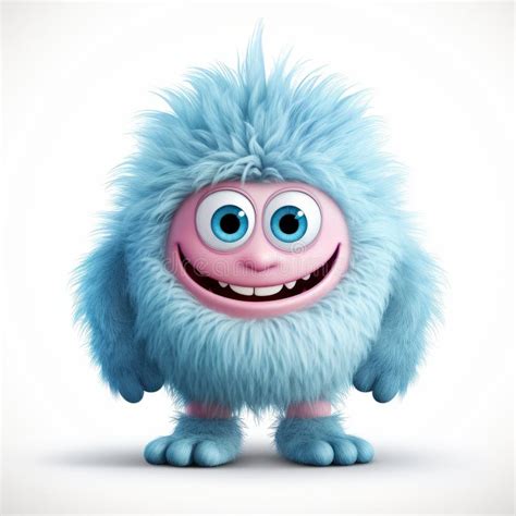 Adorable Blue Cyclops Clip Art With Fuzzy Fur Stock Illustration Illustration Of White Humor