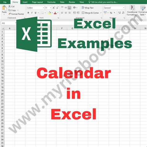 Excel Example Calendar In Excel Myritebook Learn Tutorials