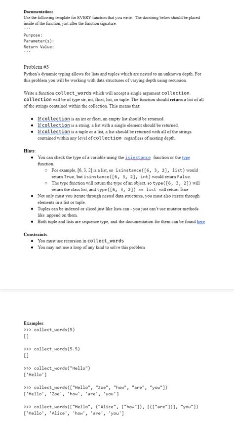 Solved Documentation Use The Following Template For Every Function Course Hero