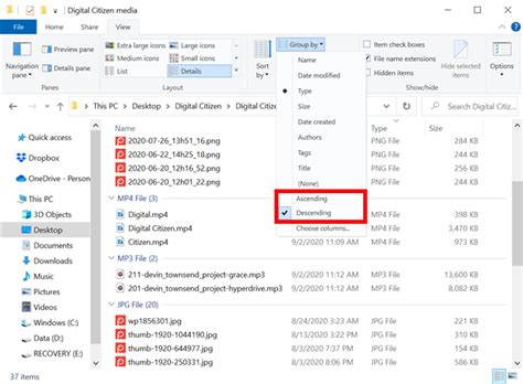 How To Sort Group And Filter Files Folders In Windows S File Explorer Digital Citizen