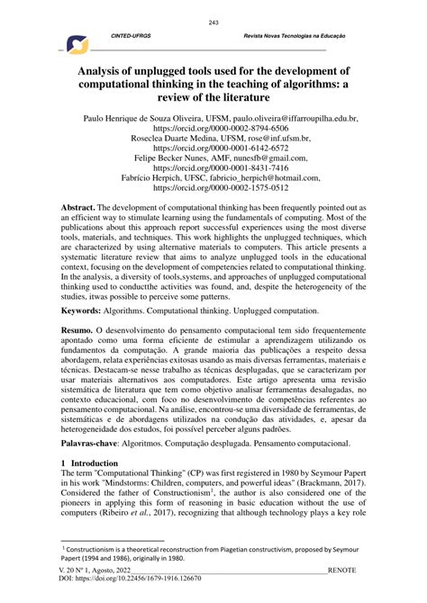 pdf analysis of unplugged tools used for the development of