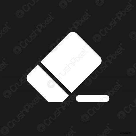 Eraser Dark Mode Glyph Ui Icon Stock Vector 5349877 Crushpixel