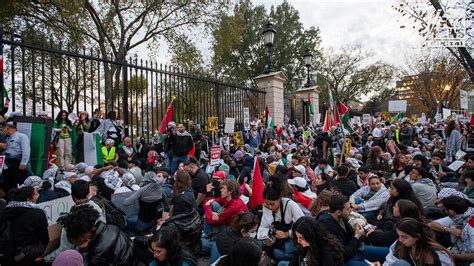 Pro Palestinian Protesters Seen Shaking White House Gate Vandalized