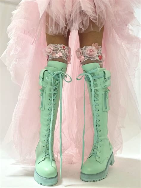 Dolls Kill Boots Pink Combat Boots Teenage Fashion Outfits