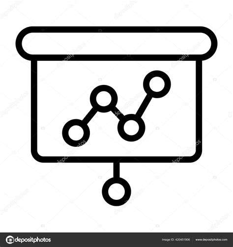 Polyline Chart Showing Concept Business Data Presentation Icon Stock