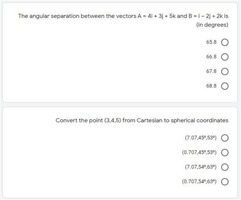 solved the angular separation between the vectors a 4i