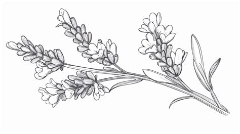 Lavender Flower Outline Drawing Coloring Page Premium Ai Generated Vector