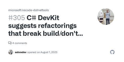 C Devkit Suggests Refactorings That Break Builddont Compile · Issue 305 · Microsoftvscode