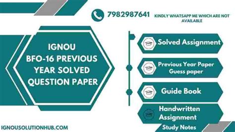 IGNOU BFO Previous Year Solved Question Paper IGNOU Solved Assignment