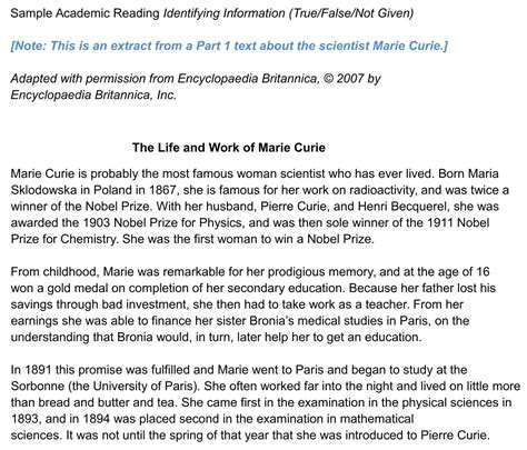 IELTS Academic Reading Information Sample Tests IELTS Jacky