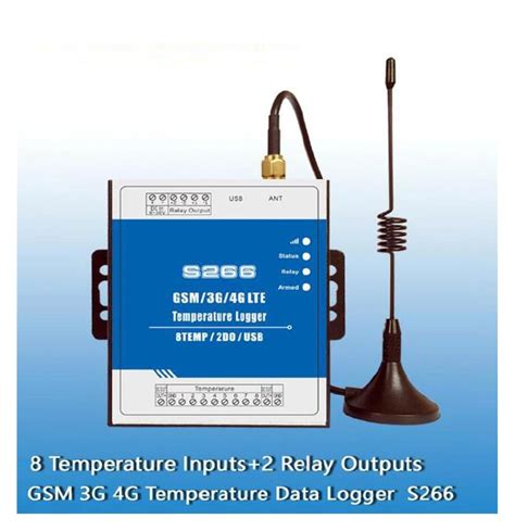 8 Temperature Inputs Gsm 2g 3g 4g Data Logger Remote Controller With