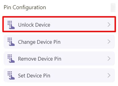 PIN Configuration On Real Device