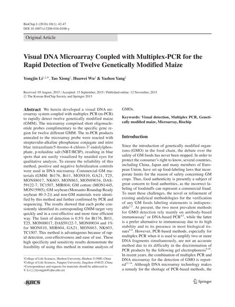 Pdf Visual Dna Microarray Coupled With Multiplex Pcr For The Rapid Detection Of Twelve
