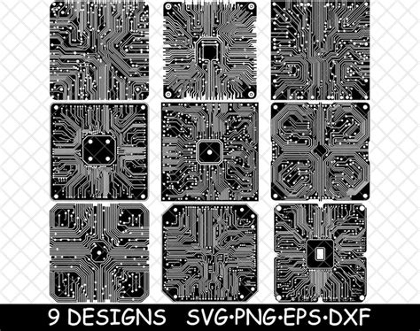 Pcb Circuit Board Motherboard Cpu Electronic Component Layout Etsy