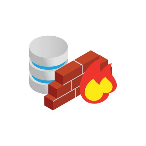 Database And Firewall With Chart Icon 14362869 Vector Art At Vecteezy