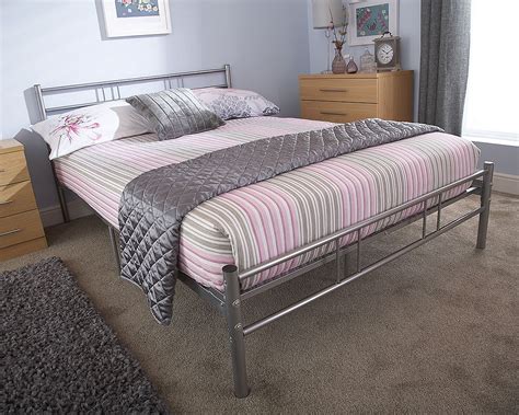 Morgan Silver Metal Bed Frame Bedworld
