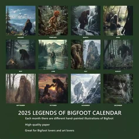 2025 Legends Of Bigfoot Calendar2025 年大脚怪传奇日历挂历台 阿里巴巴