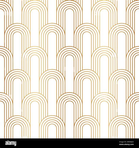 Arc Seamless Pattern Repeating Circle Arch Gold Art Deco Golden Background Repeated