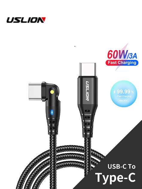 Uslion Pd W Type C To Type C M Cable Rotate Fast Charging Cable Compatible With Macbook