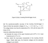 Answered Vcc Vin O V V Vref VN Ry Vcc RxL Figure Q A E Inverting Schmitt Trigger Circuit