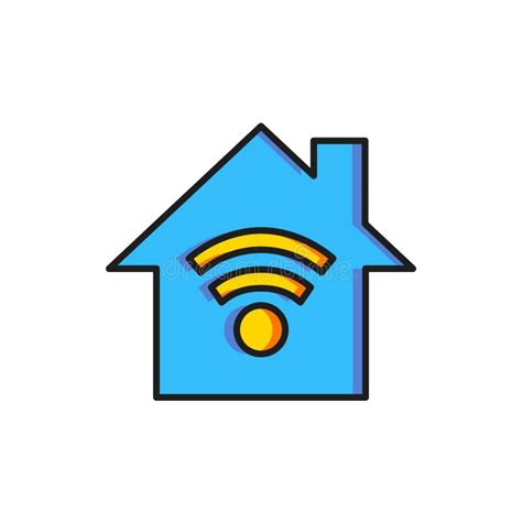 Color Smart Home With Wi Fi Icon Isolated On White Background Remote Control Stock Illustration