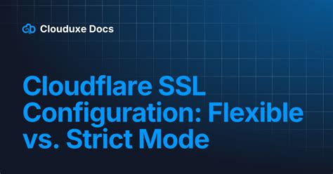 Cloudflare Ssl Configuration Flexible Vs Strict Mode Clouduxe Docs