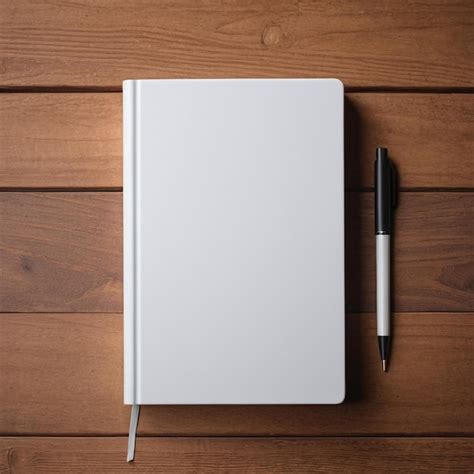 Premium Photo White Hardcover Notebook Mockup