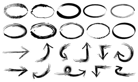 Premium Vector Hand Drawn Set Of Circles And Arrows