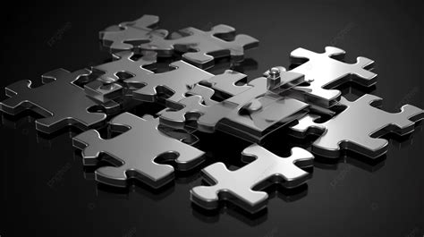 그룹의 은색 퍼즐 조각 그룹 회색 배경에 3d 퍼즐 개념 고화질 사진 사진 배경 일러스트 및 사진 무료 다운로드 Pngtree