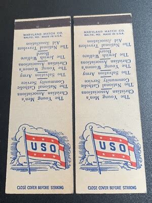 Vintage Matchbook Lot “united Service Organization” Wwii Ebay