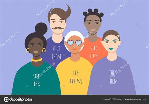 Vector Illustration Theme Gender Diversity People Non Binary Gender Identity Stock Vector By