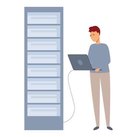 Vps Server Icon Cartoon Vector Computer Administrator 14309379 Vector