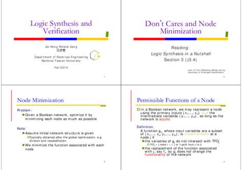 Pdf Logic Synthesis And Verification