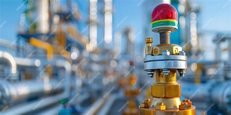 Closeup Of Refinery Fire Suppression System Showcasing Safety Measures For Fire Prevention