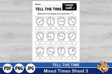 Time Worksheet Mixed Times Sheet 3 Gráfico Por Chimpartsy · Creative