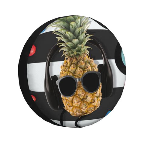 Adobk Pineapple With Black Glasses Print Tire Covers Waterproof Anti