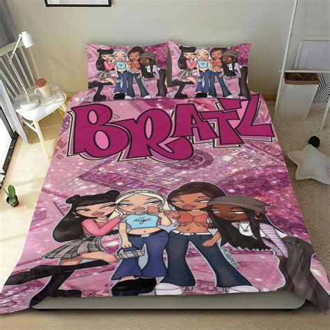Bratz Themed Bed Sheet Set Three Piece Set 53x79 In Ches Comfortable And Skin Friendly Unique