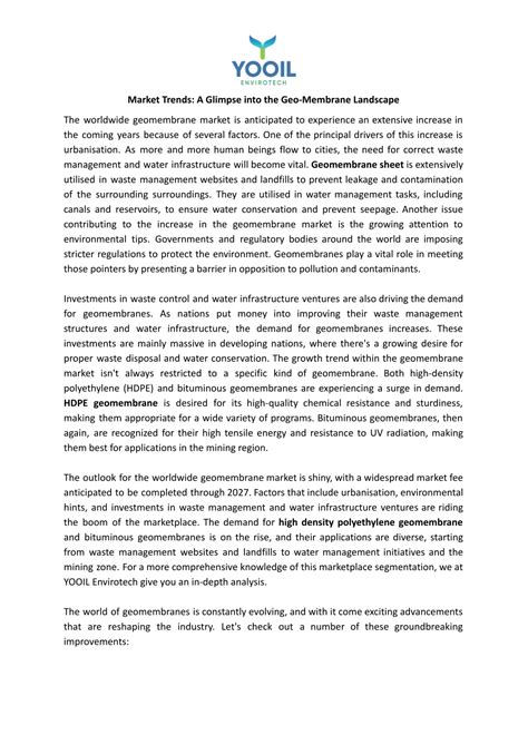 Ppt Everything You Need To Know About Geomembrane Types Uses Application Powerpoint