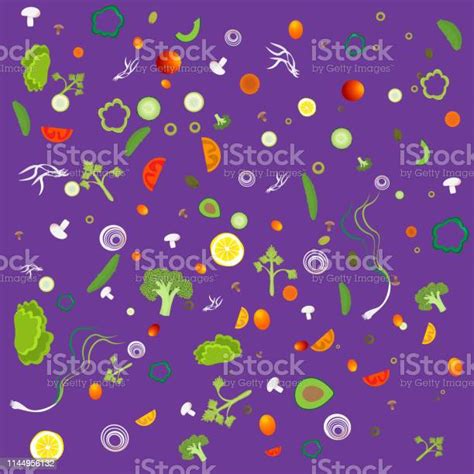 야채 패턴 채식 건강 식품 웹 및 인쇄 장식 벡터 일러스트 레이 션 가지 채소에 대한 스톡 벡터 아트 및 기타 이미지 가지 채소 건강관리와 의술 건강한 생활방식