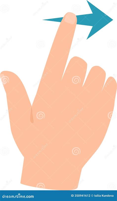 Swipe Gesture Of Computer Mouse Pointer Finger Black Line Icon Cursor
