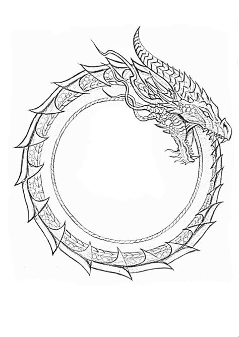 Dragon Tattoo Stencil Adult Coloring Book Ideas Black And White