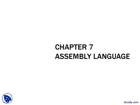 human readable language assembly language programming lecture slides docsity