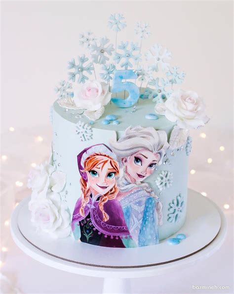 مینی کیک زیبای جشن تولد دخترونه با تم پرنسس فروزن Frozen Торт холодное сердце Торты с