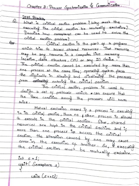 Chapter 3 Process Communication And Syncronization Old Question Solution Pdf
