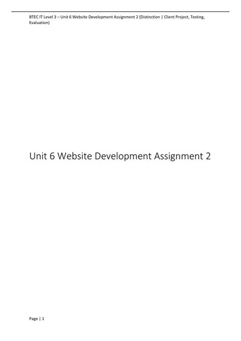 Btec It Level 3 Unit 6 Website Development Assignment 2 Distinction Hot Beans Web Client