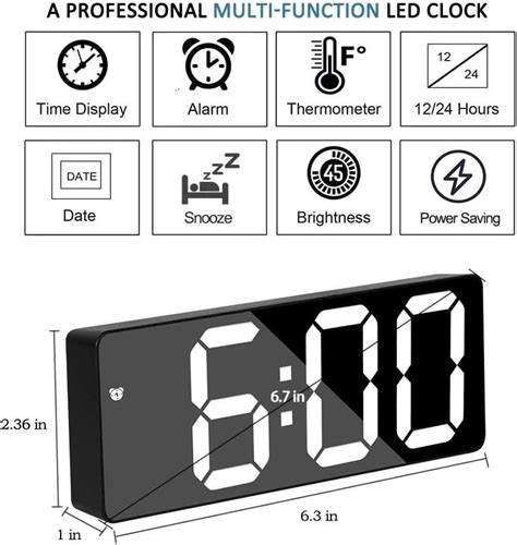 LED Smart Table Clock White TECH NEST