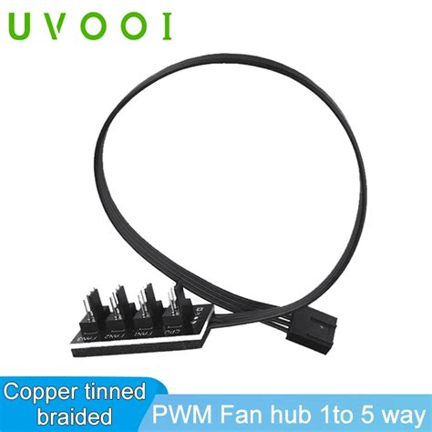 Uvooi Pwm 팬 허브 Cpu 쿨러 전원 케이블 허브 스플리터 데스크탑 컴퓨터 쿨러 케이스 팬 케이블 1 5 웨이