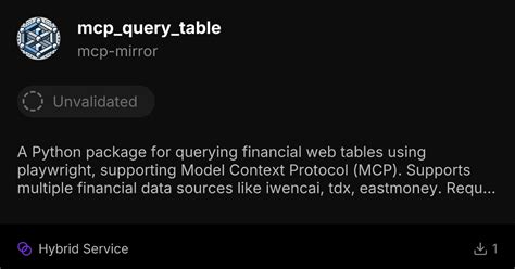 Mcpquerytable Mcp Servers · Lobehub